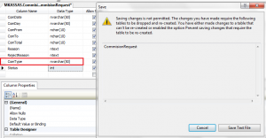Saving Changes Is Not Permitted SQL Server
