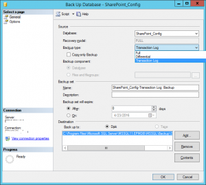 BACKUP LOG Cannot Be Performed Because There Is No Current Database Backup In SQL Server 2017