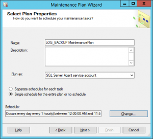 Create Transaction LOG BACKUP Maintenance Plan In SQL Server