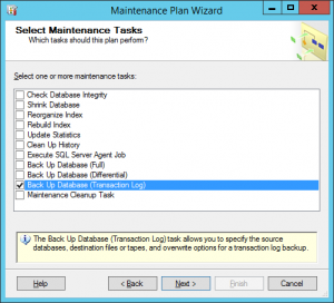 Create Transaction LOG BACKUP Maintenance Plan In SQL Server