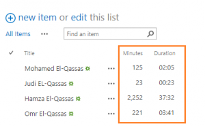 Convert Number To Time In SharePoint Calculated Field