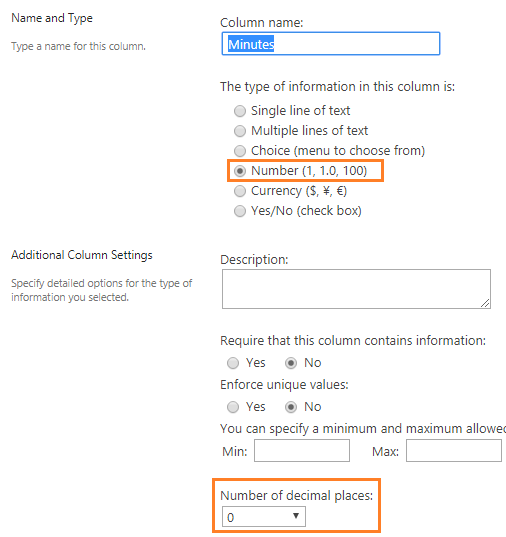Convert Number To Time In SharePoint Calculated Field