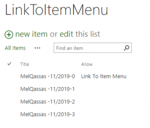 Change Linked To Item With Edit Menu In SharePoint 2016