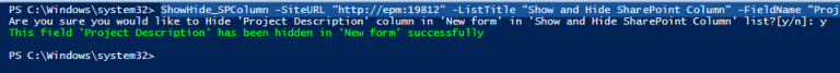 Show And Hide Columns In Sharepoint List Forms Using Powershell