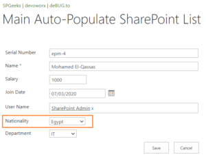 SharePoint Auto Populate Column Based On Another Column