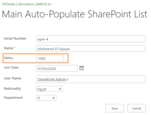 SharePoint Auto Populate Column Based On Another Column