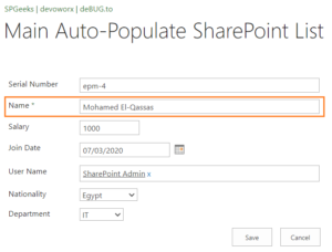SharePoint Auto Populate Column Based On Another Column