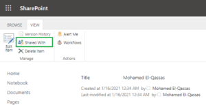 How To Disable Shared With Button In SharePoint 2019 And SharePoint Online?