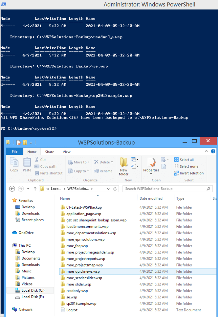 Backup All WSP SharePoint Solutions Using PowerShell