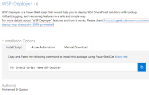 WSP Deployer: Deploy WSP SharePoint 2019 Solutions Using PowerShell