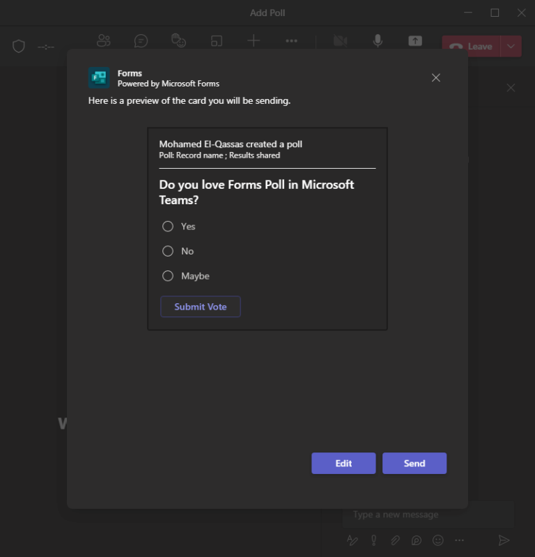 Create A Poll During A Meeting In Microsoft Teams