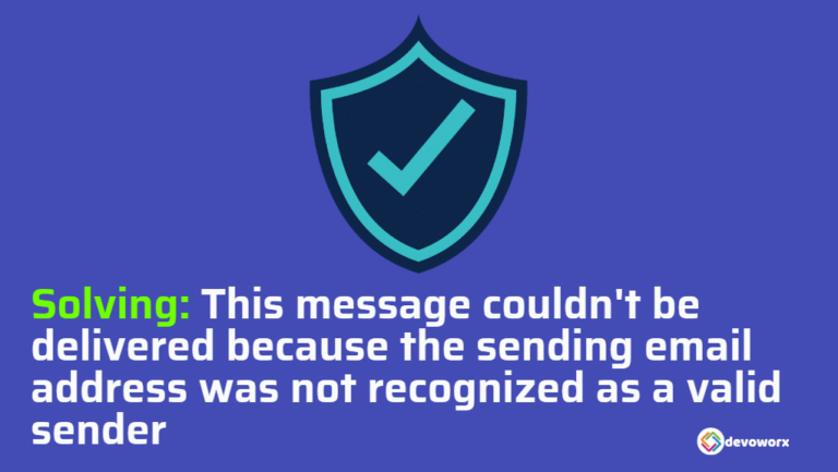 This Message Couldn't Be Delivered Because The Sending Email Address Was Not Recognized As A ...