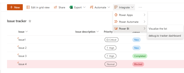 Create Power BI Report From SharePoint List