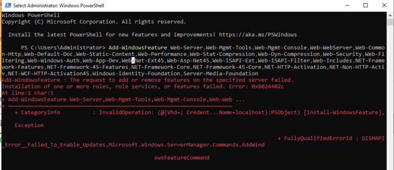 Office Online Server: The Request To Add Or Remove Features On The Specified Server Failed